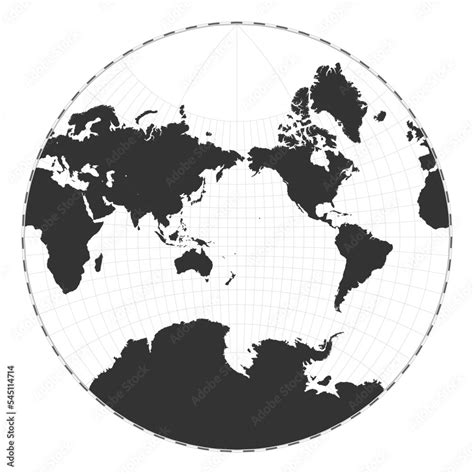Vector World Map Lagrange Conformal Projection Plan World Geographical Map With Latitude