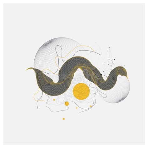 Abstract Wireframe Wave Template For Science And Technology Presentation Stock Vector