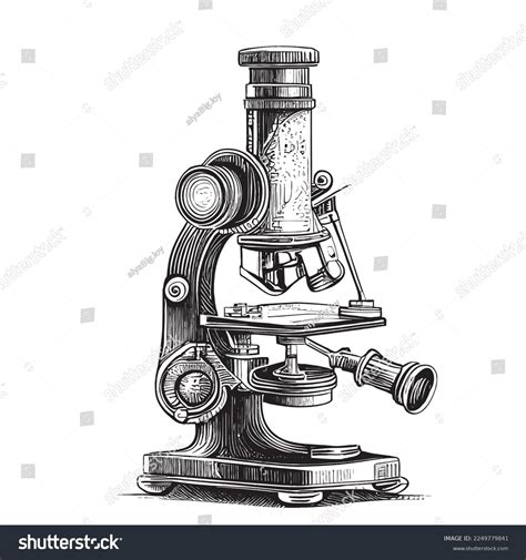 Microscope Vintage Hand Drawn Sketch Vector Stock Vector Royalty Free