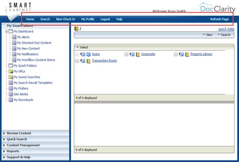 The Menu Bar SmartCabinet Support