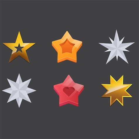 Premium Vector Golden Star From Different Angles Realistic Metallic