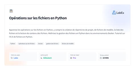 Opérations Sur Les Fichiers En Python Labex