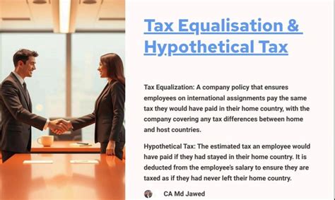 Fca Md Jawed On Linkedin Heres An Example Of Tax Equalization And Hypothetical Tax In…