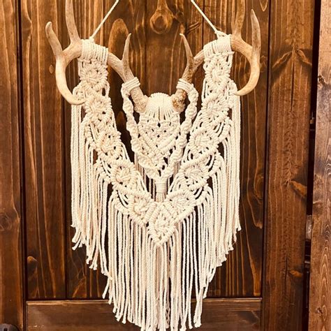 Macrame Antler Tutorial Pattern Wall Hanging Digital Download Witchy