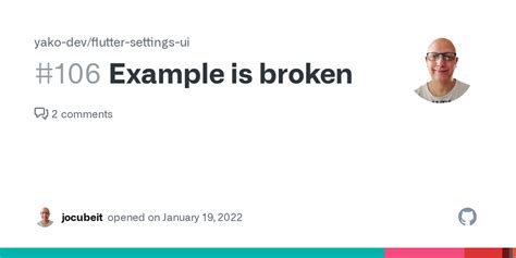 Example Is Broken · Issue 106 · Yako Devflutter Settings Ui · Github