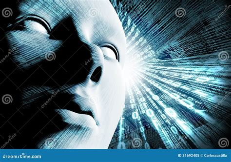 Binary Code And Face Stock Illustration Illustration Of Cyber 31692405