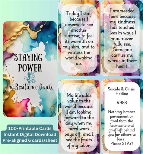 Oracle Staying Power The Resilience Oracle Print Printable Inspirational Cards Digital