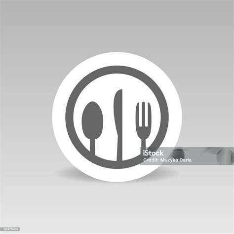 나이프 포크 스푼 라운드 벡터 아이콘 레스토랑 또는 카페 기호 0명에 대한 스톡 벡터 아트 및 기타 이미지 0명 3가지 개체 가정 생활 Istock