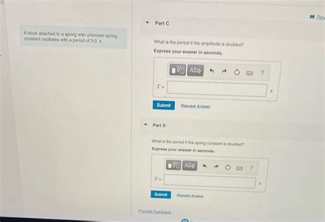 Solved A Block Attached To A Spring With Unknown Spring What