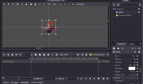 Defining The Correct Sprites For A Walkdown Animation Using Animationplayer Godot