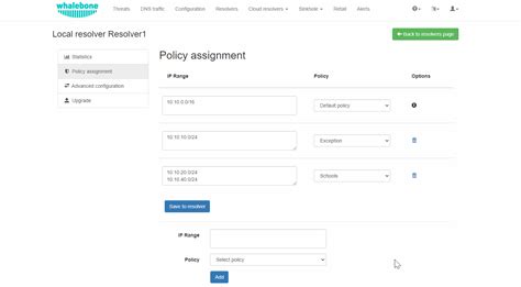 Resolver Management — Whalebone Documentation