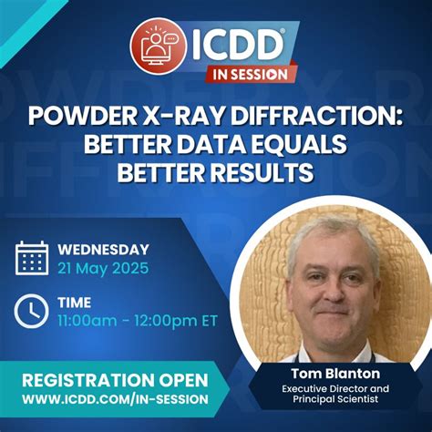 Icdd Is Excited To Announce Our May Insession Powder X Ray Diffraction