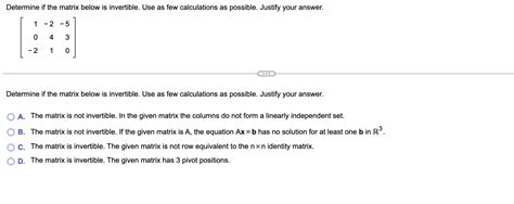 Solved Find The Inverse Of The Given Matrix If It Chegg