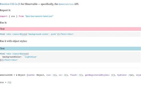 Emotion CSS Iris Artin Observable