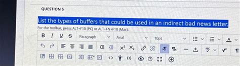 Question 5 List The Types Of Buffers That Could Be