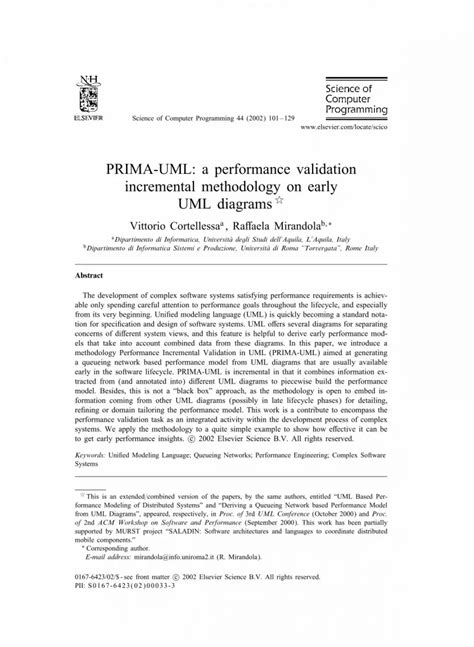 pdf prima uml a performance validation incremental methodology on