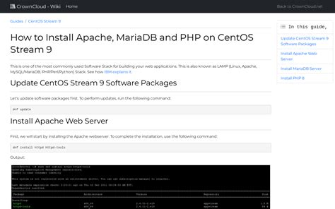 Crowncloud Wiki How To Install Apache Mysql Mariadb And Php On Centos