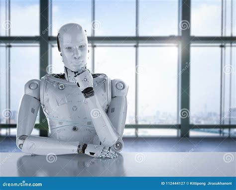 Humanoid Robot Database Security Royalty Free Illustration