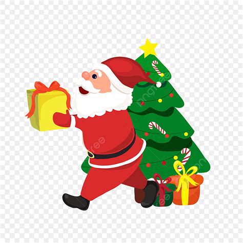 크리스마스 일러스트 밤 산타 클로스 산타 클로스 클립 아트 선물을 보내다 크리스마스 트리 Png 일러스트 및 Psd 이미지 무료 다운로드 Pngtree