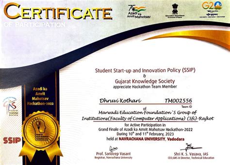 Dhruvi Kothari On Linkedin Hackathon Ssip Azadikaamritmahotsav Navrachnauniversity Teamwork