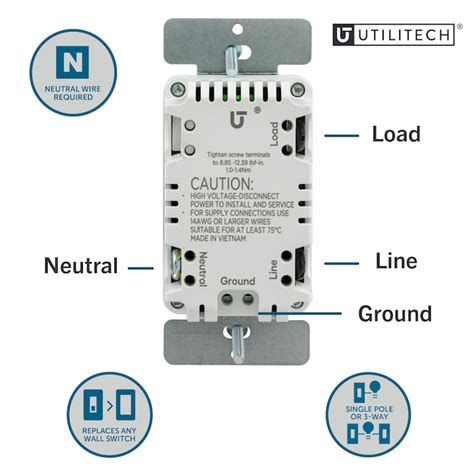 Utilitech 15 Amps 120 Volt Programmable In Wall Lighting Timer 79185 At