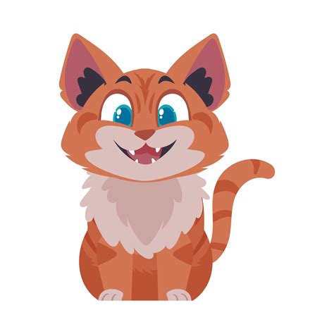 Locks In Cheerful Rosy Cat Smiling Cat Cartoon Style Vector Illustration 27607638 Vector Art