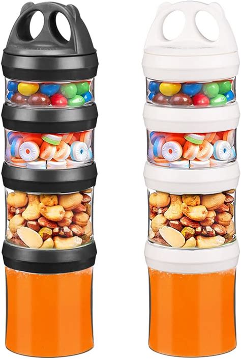 Benelabel Snack Box 2pcs Stackable Snack Pot 4 Compartments 31oz917ml