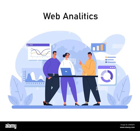 Web Analytics Highlighted Team Of Three Collaborates On Website Data Deciphering Growth Trends
