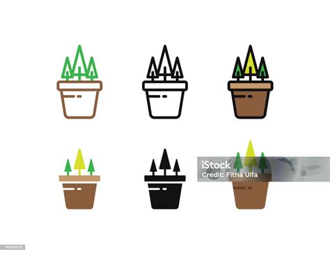 흰색 바탕에 선 평평 하 고 글리프 아이콘 스타일으로 고립 된 냄비에 꽃 식물과 개화 선인장을 설정 합니다 벡터 일러스트 0명에 대한 스톡 벡터 아트 및 기타 이미지