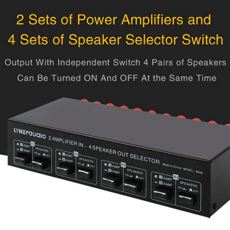 2 in 4 out passive power amplifier speaker selector switcher speaker