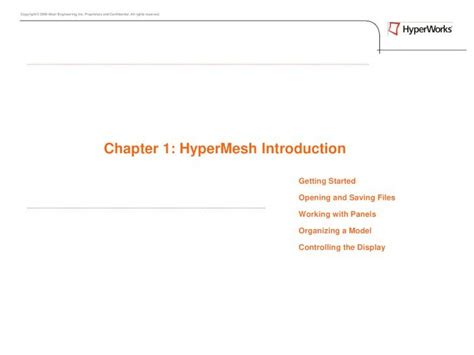 Pdf Chapter 1 Hypermesh Introduction Altair University · Pdf File• Export Writes Data In
