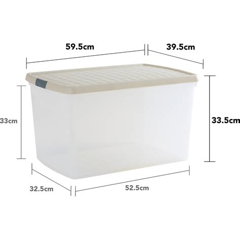 Wham Clip 5x 62l Rectangular Plastic Storage Box With Lids