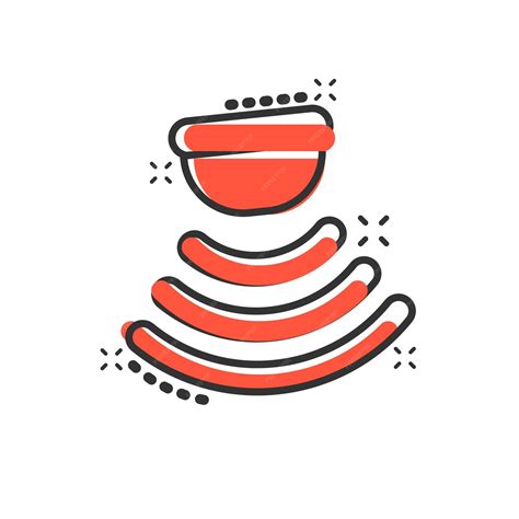 Premium Vector Motion Sensor Icon In Comic Style Sensor Waves Vector