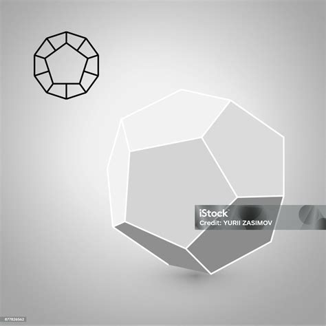 정십이면체는 기하학적 인 인물 이다 Hipster 패션 미니 멀 디자인입니다 영화 단단한 몸입니다 정십이면체 플랫 디자인 벡터 일러스트 미술 선 벡터 일러스트 레이 션 12