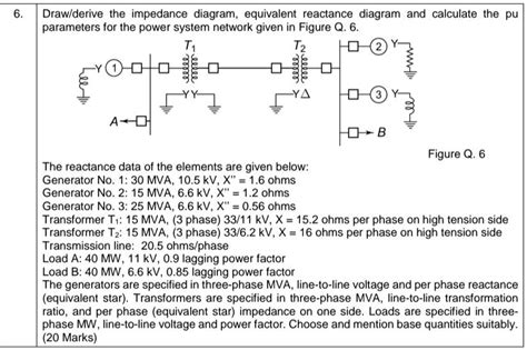 Get Answer 6 Drawderive The Impedance Diagram Equivalent Reactance