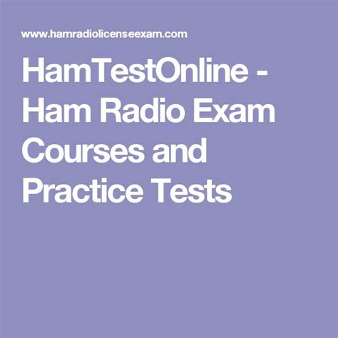 HamTestOnline Ham Radio Exam Courses And Practice Tests Ham Radio Ham Radio License