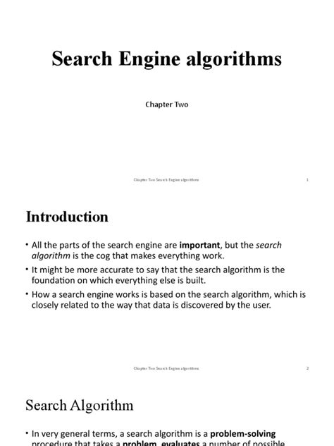 Ch 02 Seach Engine Algorithm Final Pdf Search Engine