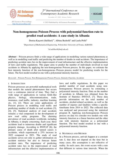 Pdf Non Homogeneous Poisson Process With Polynomial Function Rate To Predict Road Accidents A