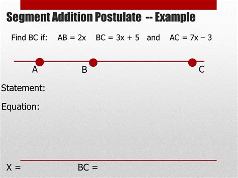 Segment Addition Postulate Worksheet