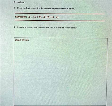 Procedure 2 Draw The Logic Circuit For The Boolean Expression Shown