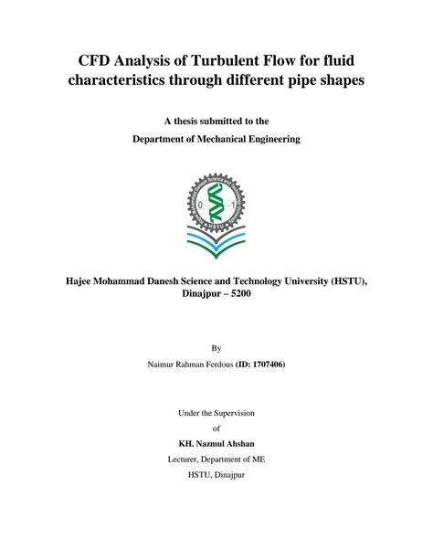 SOLUTION Cfd Analysis Of Turbulent Flow For Fluid Characteristics Through Different Pipe Shapes