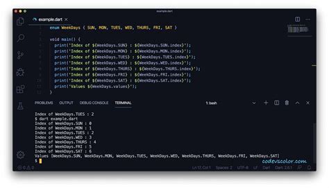 Enumeration In Dart Explanation With Example Codevscolor