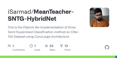 Github Isarmad Meanteacher Sntg Hybridnet This Is The Pytorch Re Implementation Of Three Semi