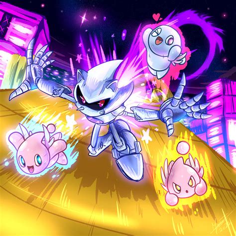 Galaxy Metal Sonic Chrome Sonic By Devilartcat On Deviantart