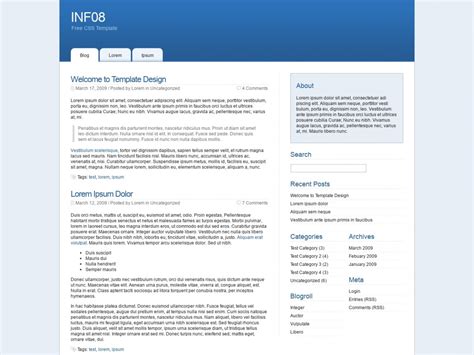 Free Simple Web Template Inf08 Free Html Templates Free Css Templates And More