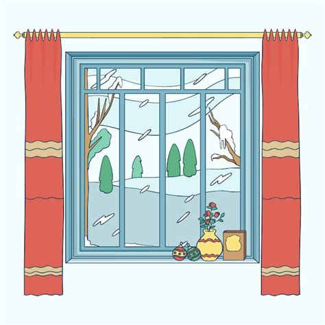 Free Vector Hand Drawn Winter Window Illustration Free Vector Hand Drawn Winter Window Illustration