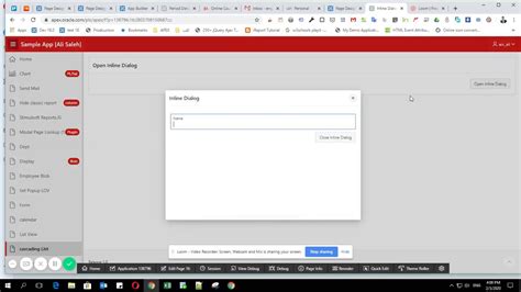 Oracle Apex Open And Close Inline Dialog By Dynamic Action Youtube