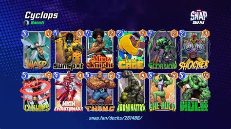 Cyclops By Sannti Marvel Snap Decks Snapfan