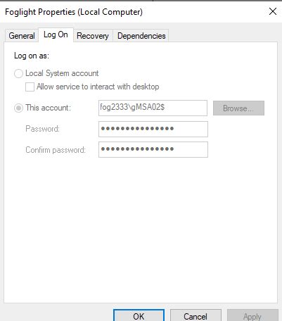 How To Install A FMS Repository Using SQL Server With GMSA In Foglight 6 1 4309105
