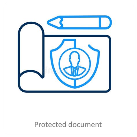 Protected Document And Data Icon Concept Stock Illustration Illustration Of Encryption File